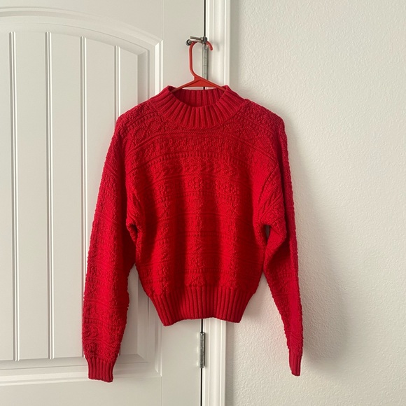 Sweaters | Vintage Red Knit Sweater | Poshmark